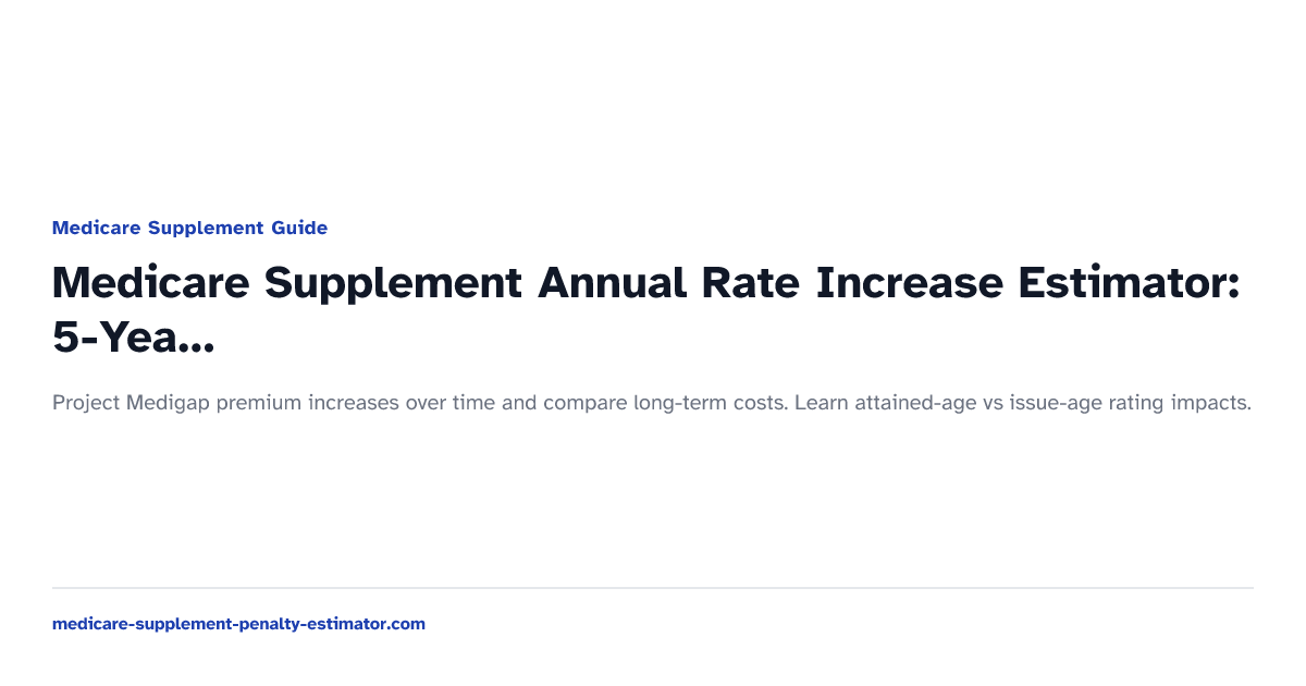 Medicare Supplement Annual Rate Increase Estimator: 5-Year Cost Projection